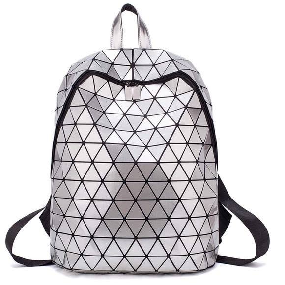 Bags | Geometric Backpack Holographic | Poshmark